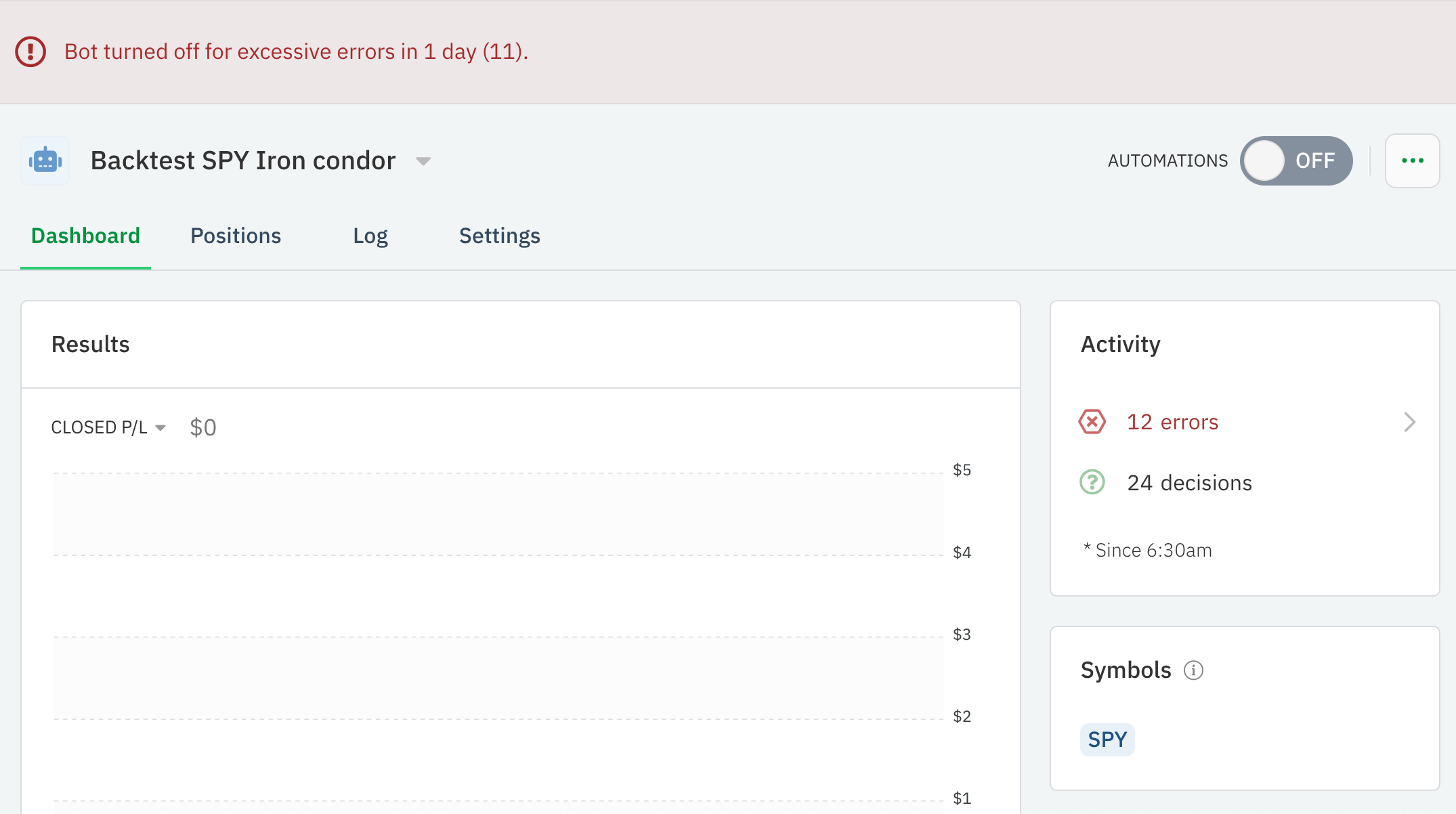 Excessive Errors Failsafe | Option Alpha Help
